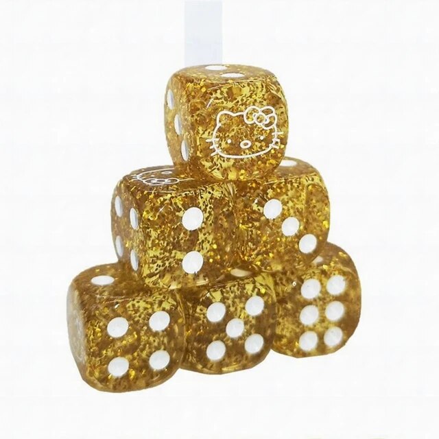Hello Kitty Golden sparkle Dice (12 pack) – Gamers Village
